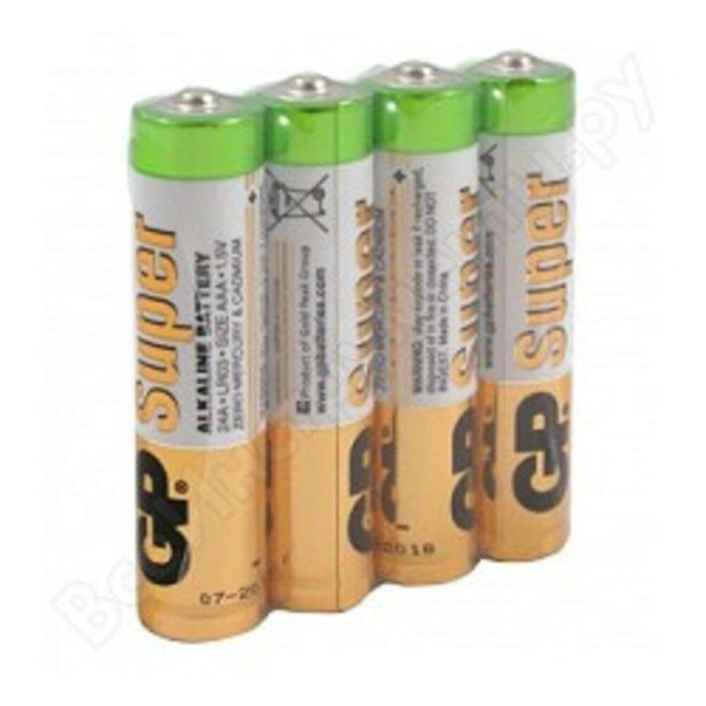 Gp Батарейка Super Alkaline 24ARS в спайке LR03, 4 шт AAA 4шт. в уп-ке на арт.11044061