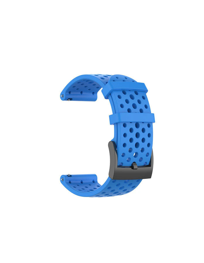 Силиконовый дышащий ремешок Suunto 24 mm для 9 / 9 Baro / 7 / D5 / Spartan Sport быстросъемный (Athletic 1) короткий (Голубой)