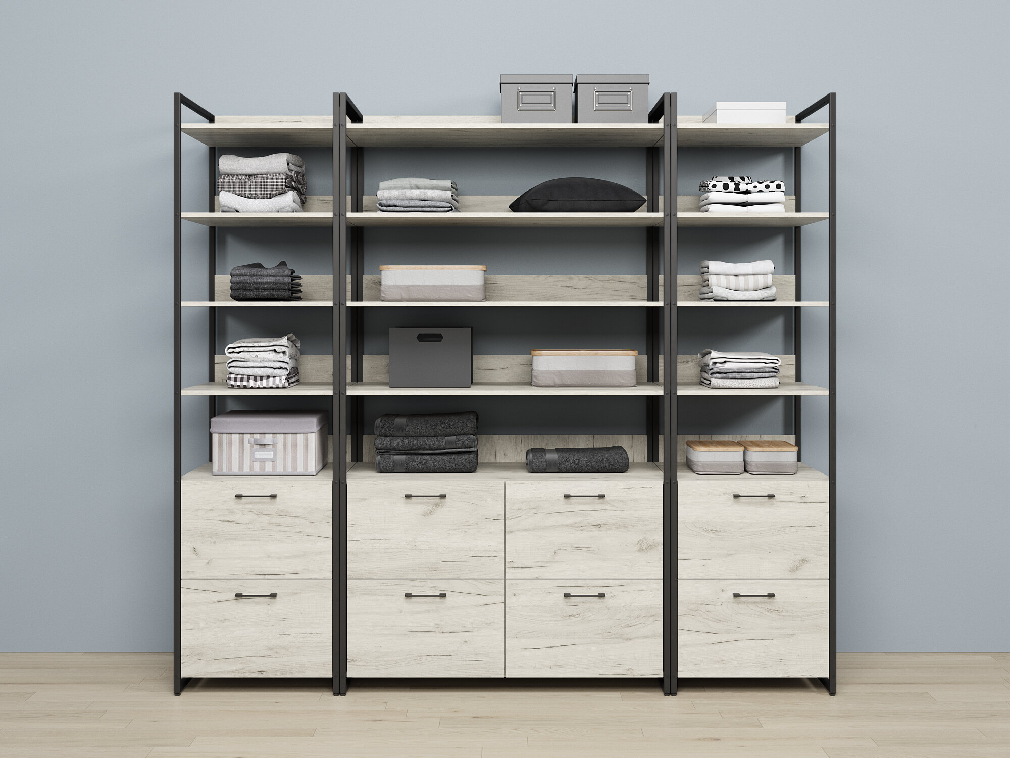 Гардеробная система Urban Лофт 05 Черный/Дуб крафт белый