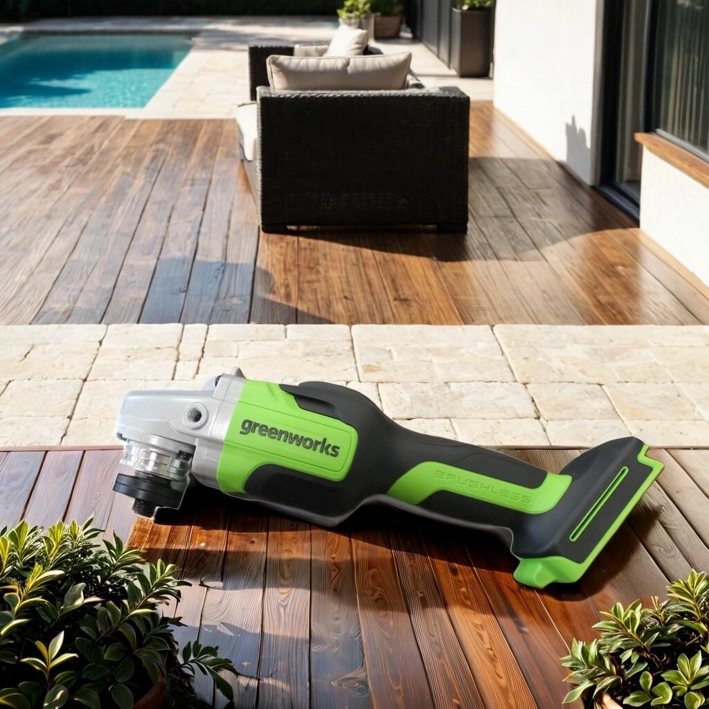 Угловая шлифовальная машина, аккумуляторная Greenworks GD24AG