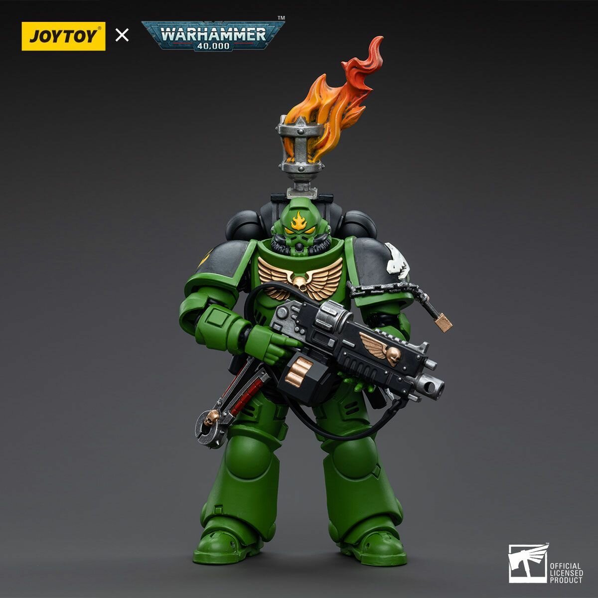 Подвижная фигурка JOYTOY Warhammer 40K Salamanders Intercessors Sergeant Tsek'gan