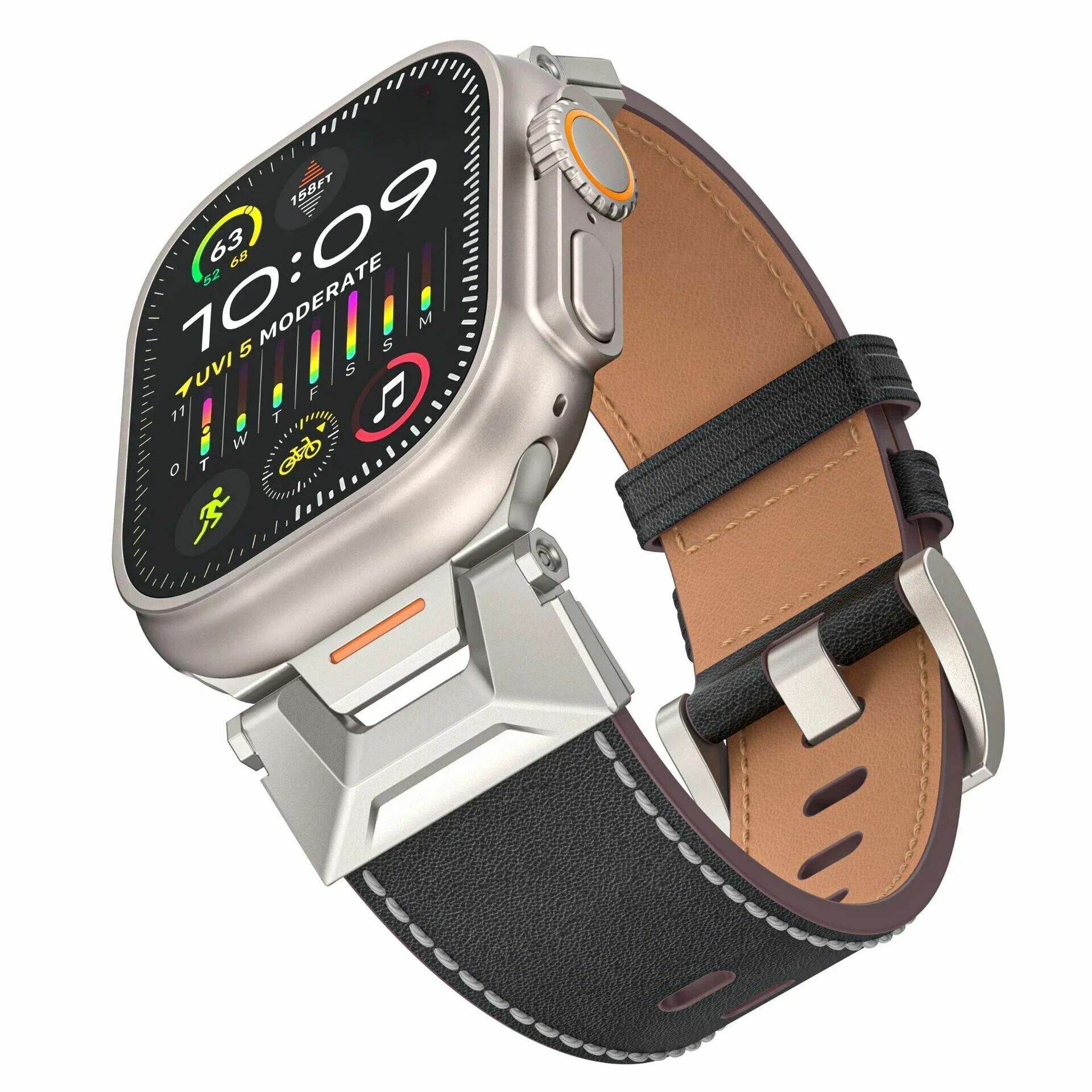 Кожаные наручные ремни для Apple Watch ремешок Ultra 49мм 44мм 45мм для Apple Watch Series 9 8 7 6