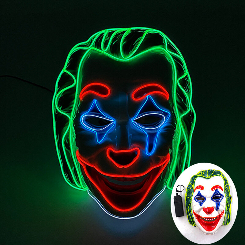 Маска клоуна DC Bat, светодиодная, с холодным светом