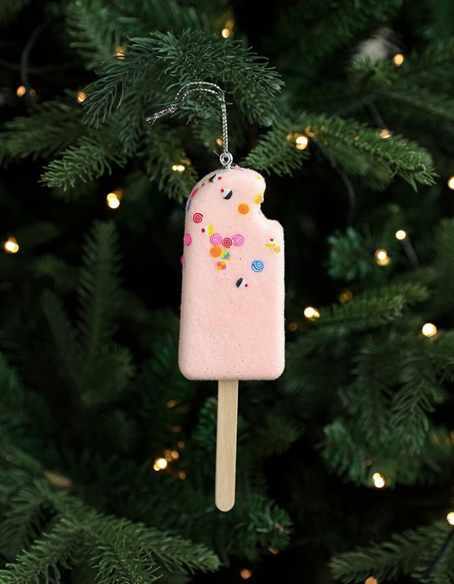 Елочная игрушка Мороженое на палочке Эскимо