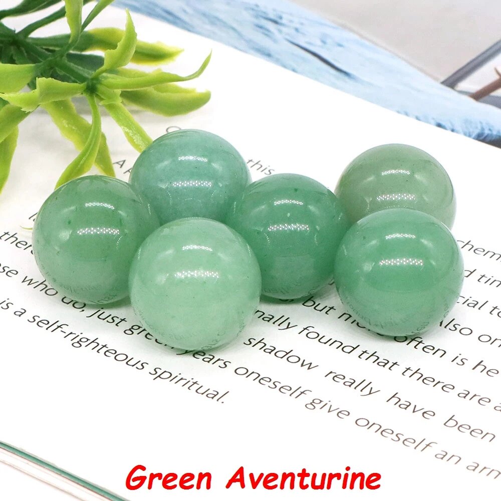 Розовый кварц аметист шары из камня 20 мм Зеленый, 1PC, Green Aventurine