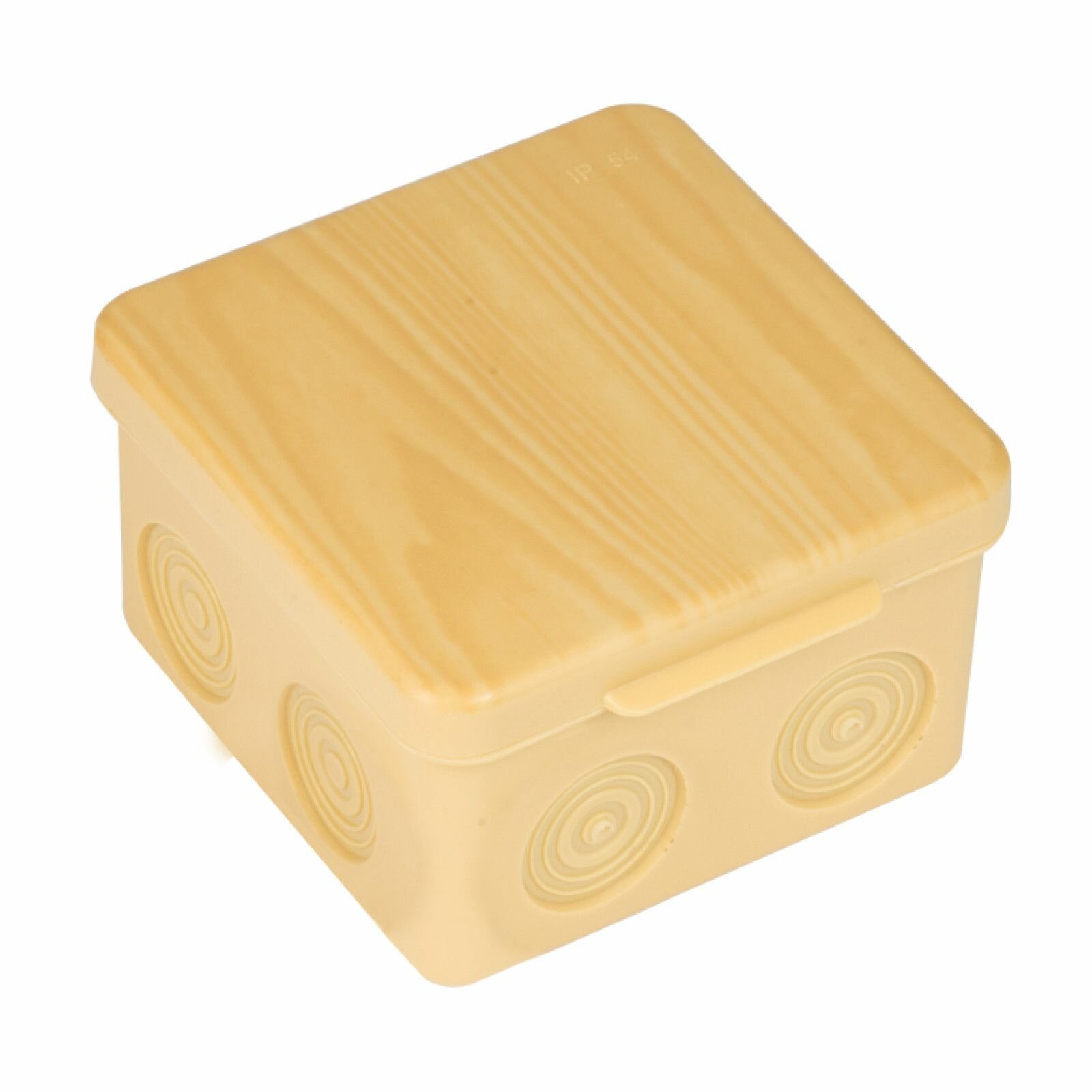 Коробка распределительная КМР-030-034 пылевлагозащищенная без мембранных вводов (100х100х55) светлое дерево EKF PROxima - 1 шт