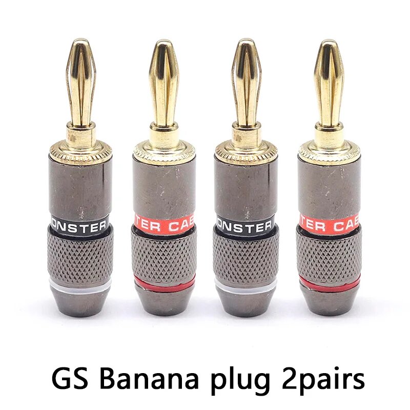 Monster GS Banana Plug 2pairs, 24K Золотые Вилки