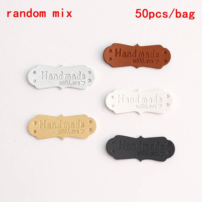 Бирки из искусственной кожи 50 шт. 50pcs S6