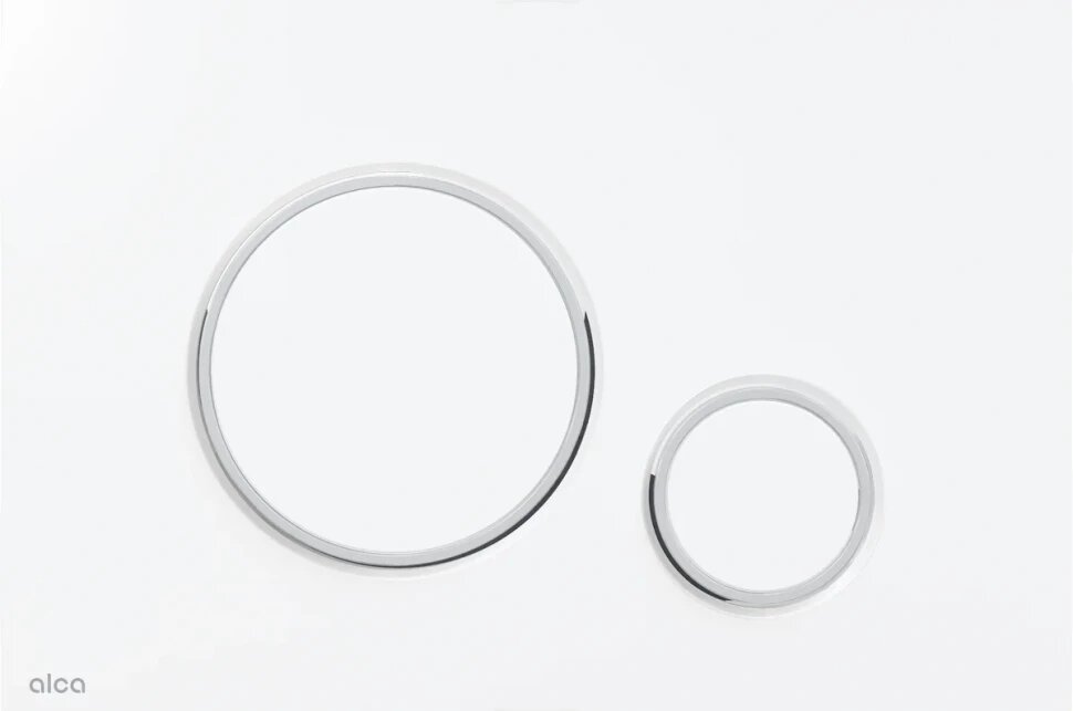 Кнопка смыва AlcaPlast M776 для инсталляции, белый матовый/хром/белый матовый