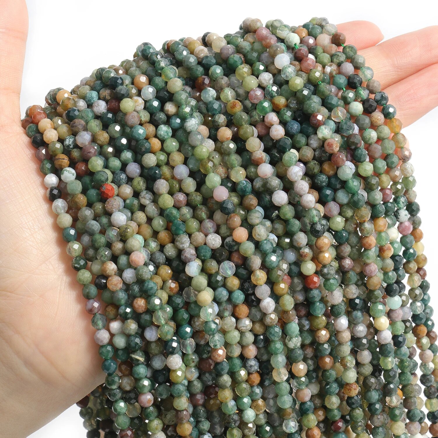 Бусины из африканского изумруда, 2 мм, 175 шт, Indian Agate