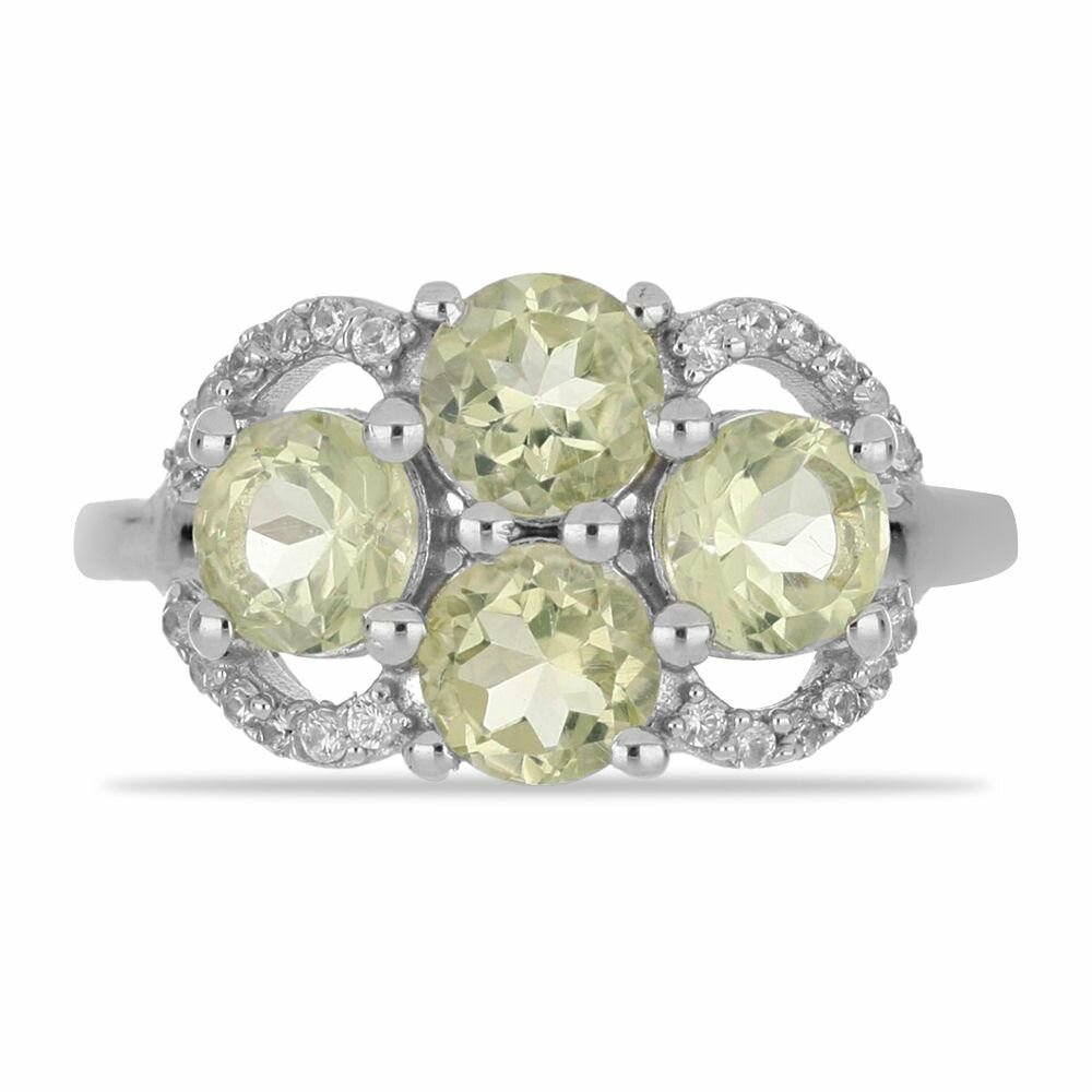 Кольцо, серебро, 925 проба, родирование, топаз, циркон