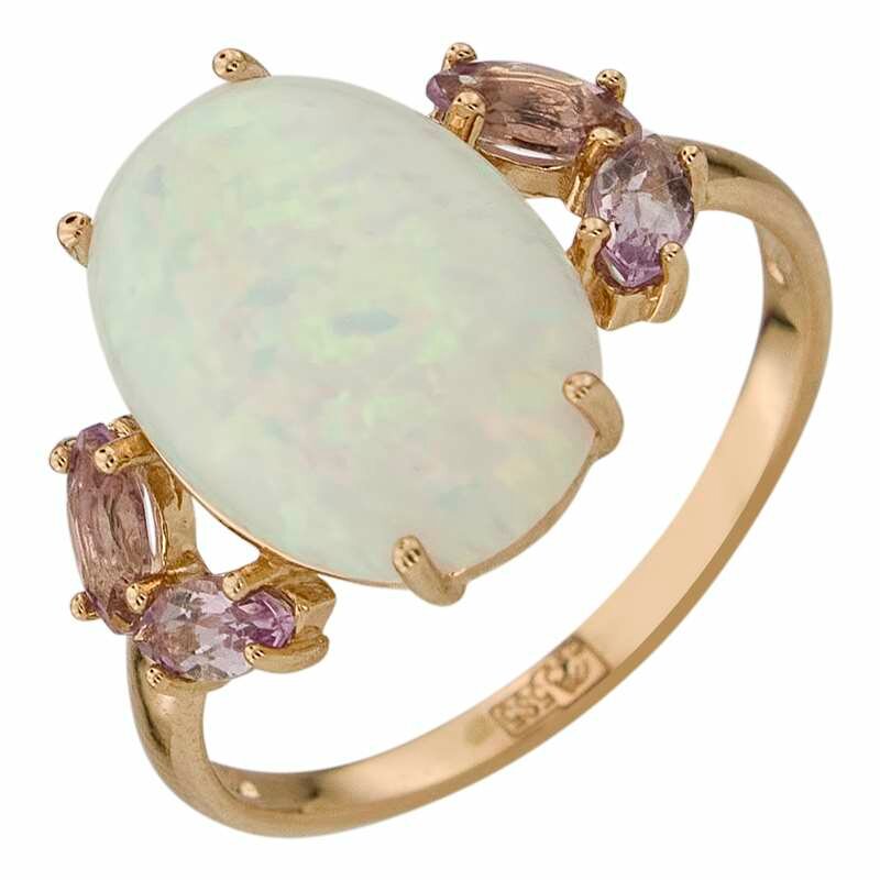 Кольцо, красное золото, 585 проба, опал