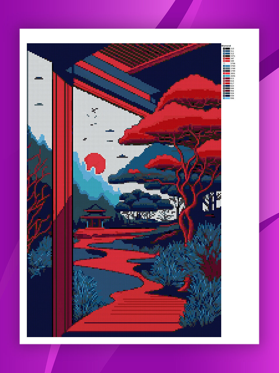 Алмазная мозаика без подрамника - вышивка Внутренний Двор Постер 40 х 60 см