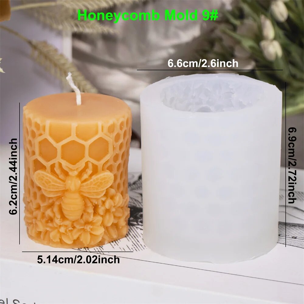 Силиконовая форма для свечей "Пчелиные соты" Honeycomb Mold 9