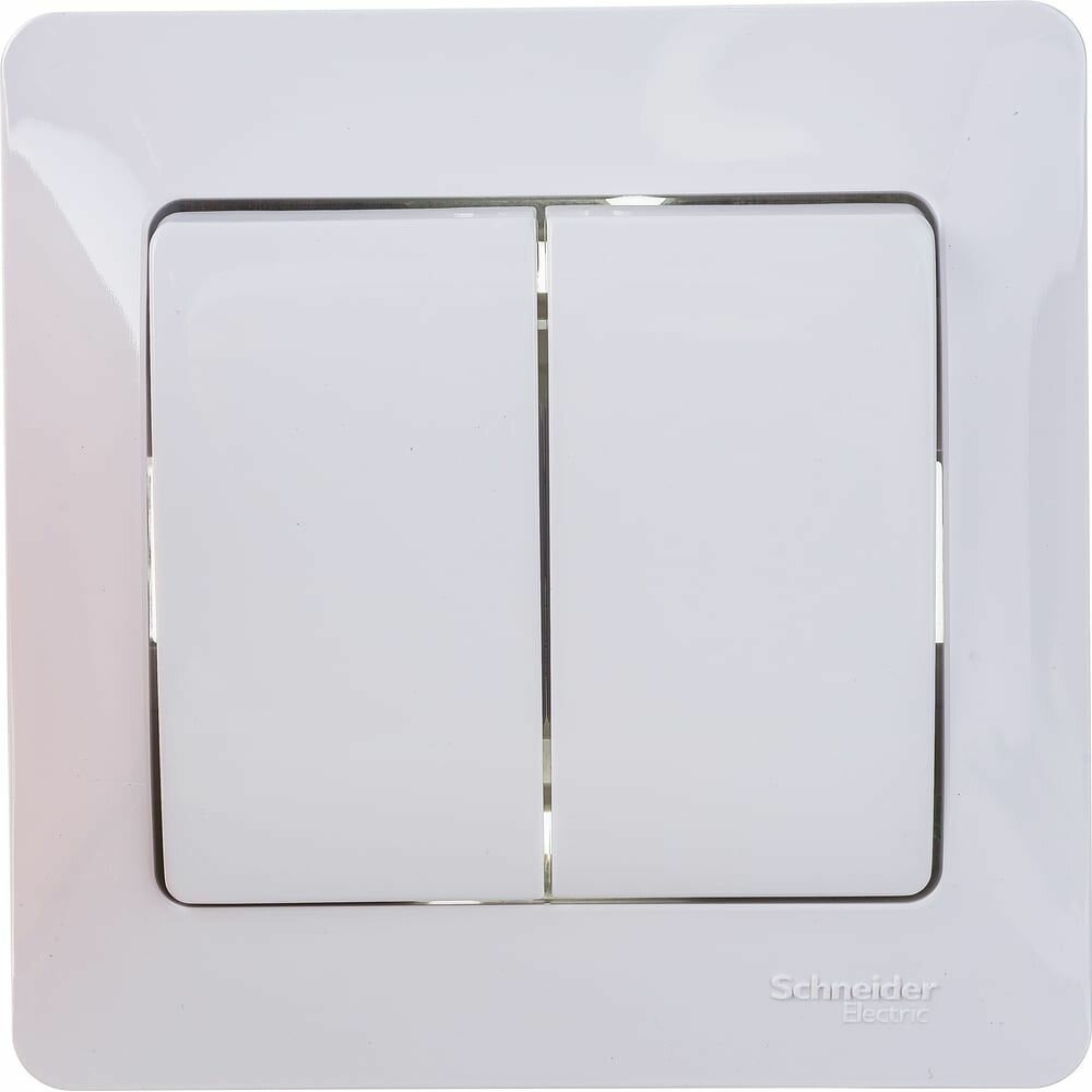 Выключатель 2-кл. СП Glossa 10А IP20 (сх. 5) 10AX в сборе бел. SE GSL000152