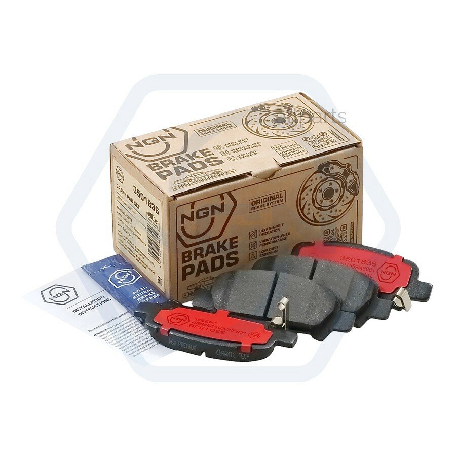 NGN 3501836 Колодки тормозные керамические, задние SUBARU Impreza(GD) 00> / Forester(SF) 97>