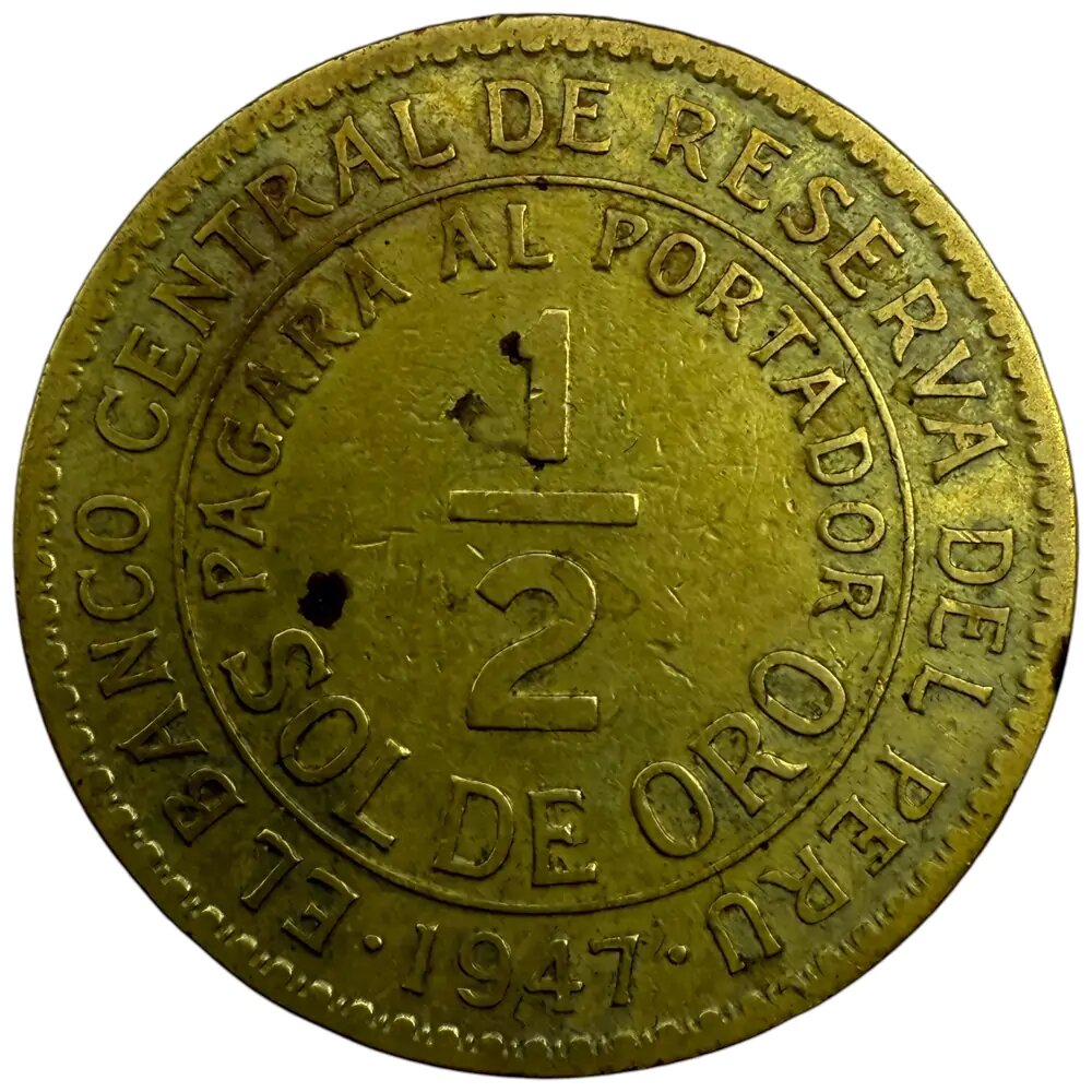 Перу 1/2 соля 1947 г.