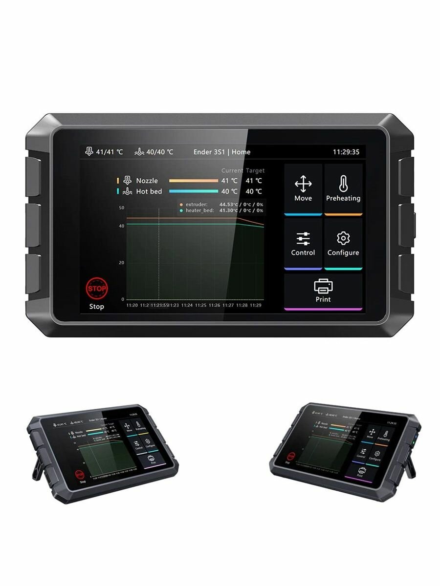 Смарт-планшет Creality Sonic Pad с 7-дюймовым сенсорным экраном и 3D-печатью на базе встроенного ПО Klipper с более высокой скоростью печати для 3D-принтера Creality Ender 3 Pro/Ender 3 V2/Ender 3 S1