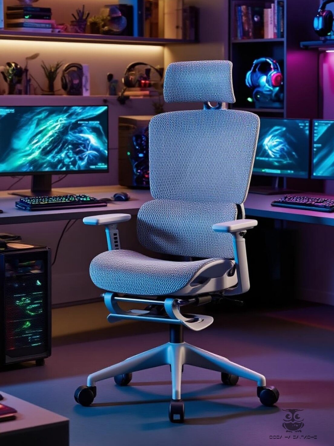 Кресло офисное/ кресло компьютерное игровое, Регулируемая спинка, Регулируемые подлокотники