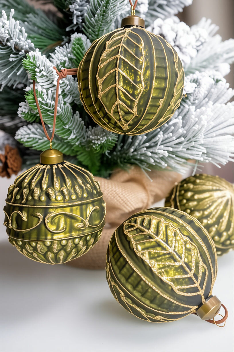 Набор ёлочных шаров остеллато, стекло, 10 см, 4 шт, Винтер Деко (Winter Deco) 4060322