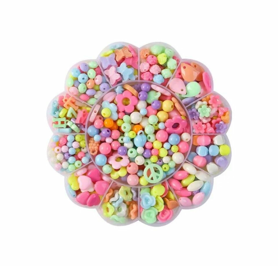 Конструктор для девочек / Творческий набор для создания цветных украшений и браслетов DIY-beads