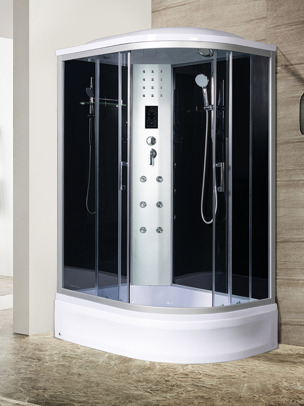 Душевая кабина River DUNAY 120/90/24 ТН L, тонированное стекло, гидромассаж