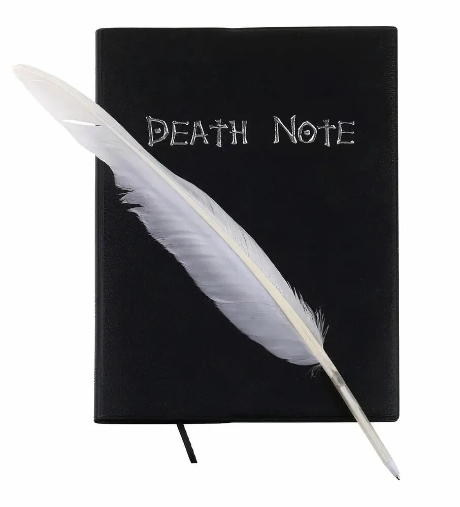 Блокнот Death Note в стиле аниме с подвеской и брелком, черный, для записей — фото 1