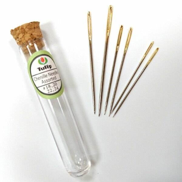 Набор игл ручных для вышивки шерстью и лентами "Chenille", размер № 18, 20, 22, 24, Tulip, 6 игл