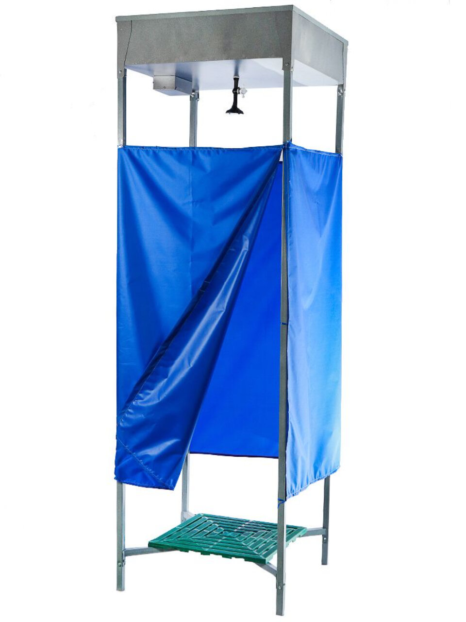 Душ садовый 128 л, бак антикоррозийный, 2 шторки ПВХ, деревянный поддон с ЭВН