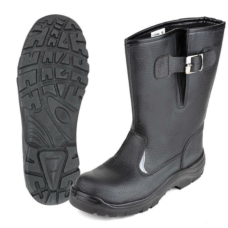 Сапоги рабочие модель 15К ПУ кожа черные с металлическим подноском размер 45