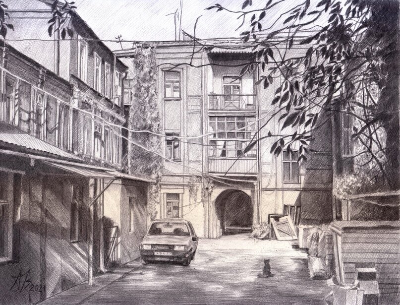 Авторская картина карандашом