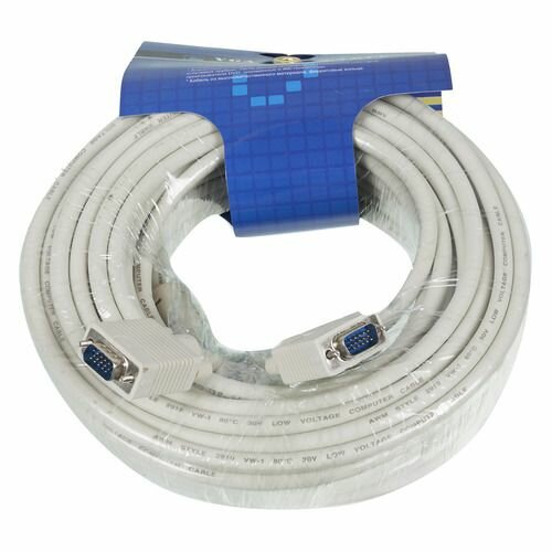 Кабель SVGA NingBo CAB016S-20m, VGA (m) - VGA (m), ферритовый фильтр , 20м, серый