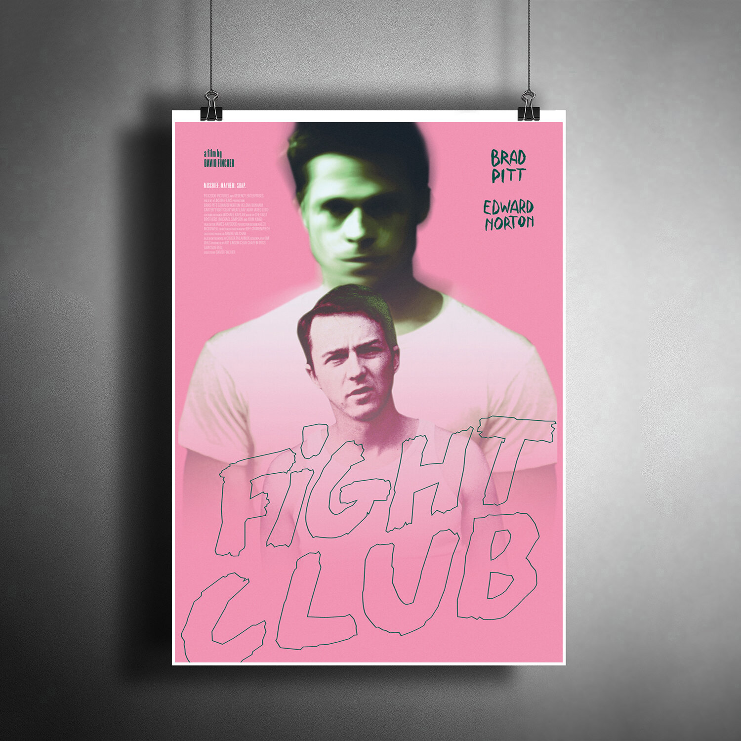 Постер плакат фильм Бойцовский клуб / формат A3 (30 x 42 см)