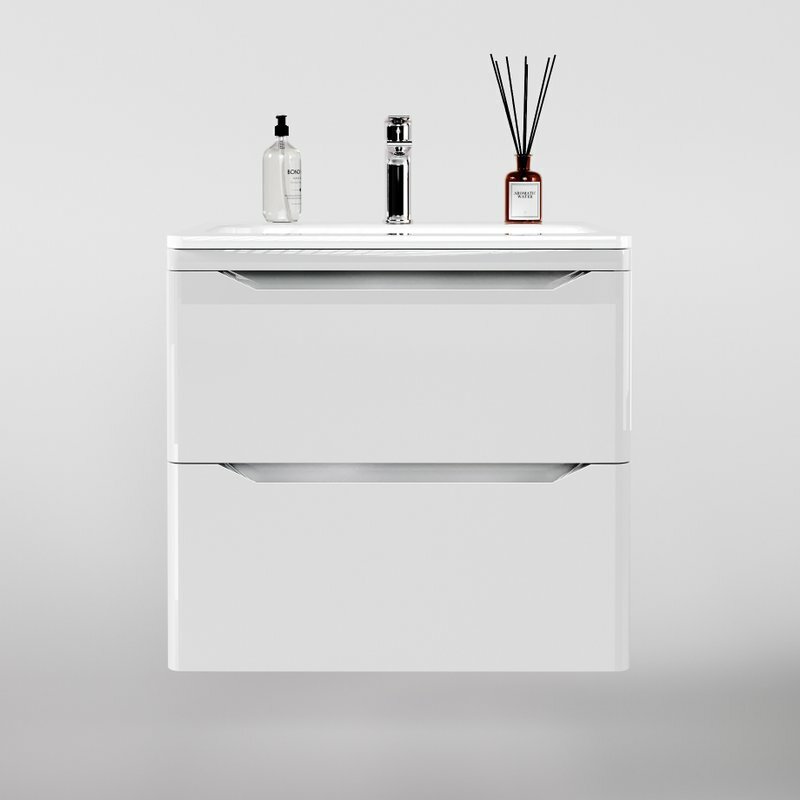 Тумба с раковиной Style Line Марелла 60 подвесная, белый глянец