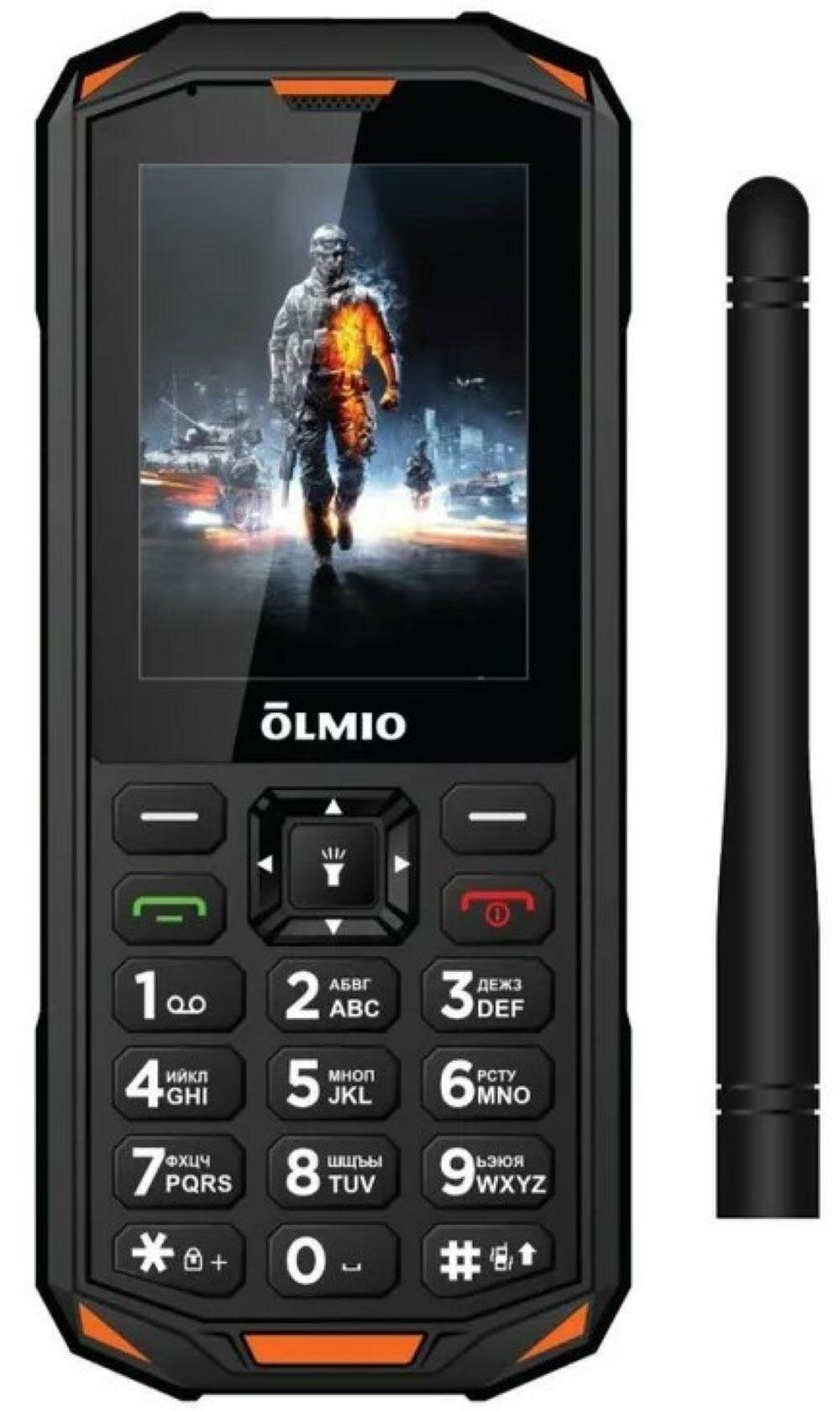 Мобильный телефон Olmio X15 с рацией Черно-оранжевый 2 sim 2.4″ 2G 2500 mAh (RU)