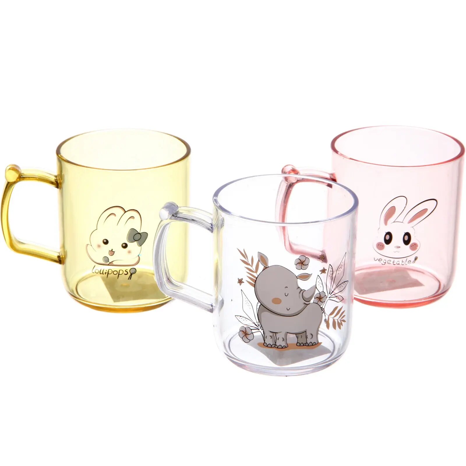 Кружка пластиковая 300мл «Милашка», микс цветов, 1 штука, удобная для детей