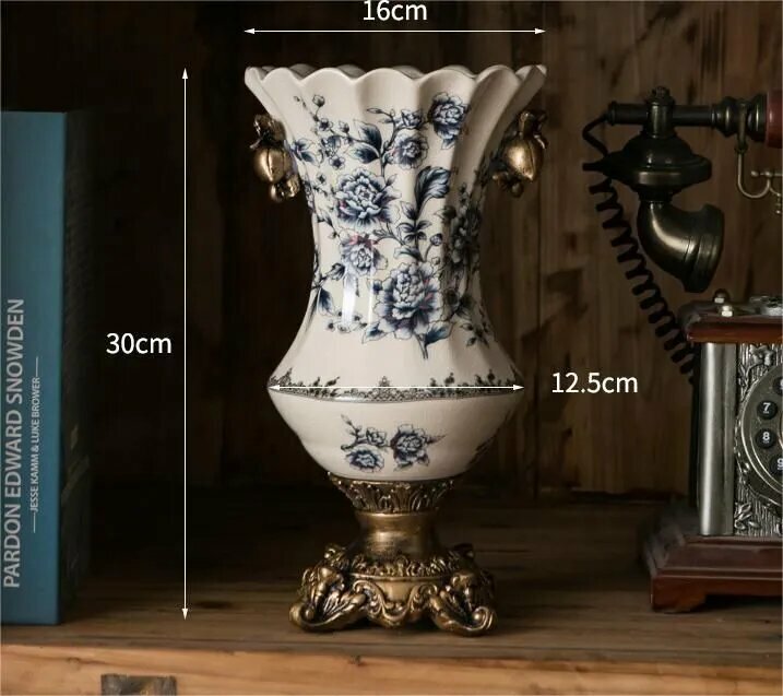 Глиняная ваза с трещинами от льда, креативные предметы интерьера, украшения, 30 см