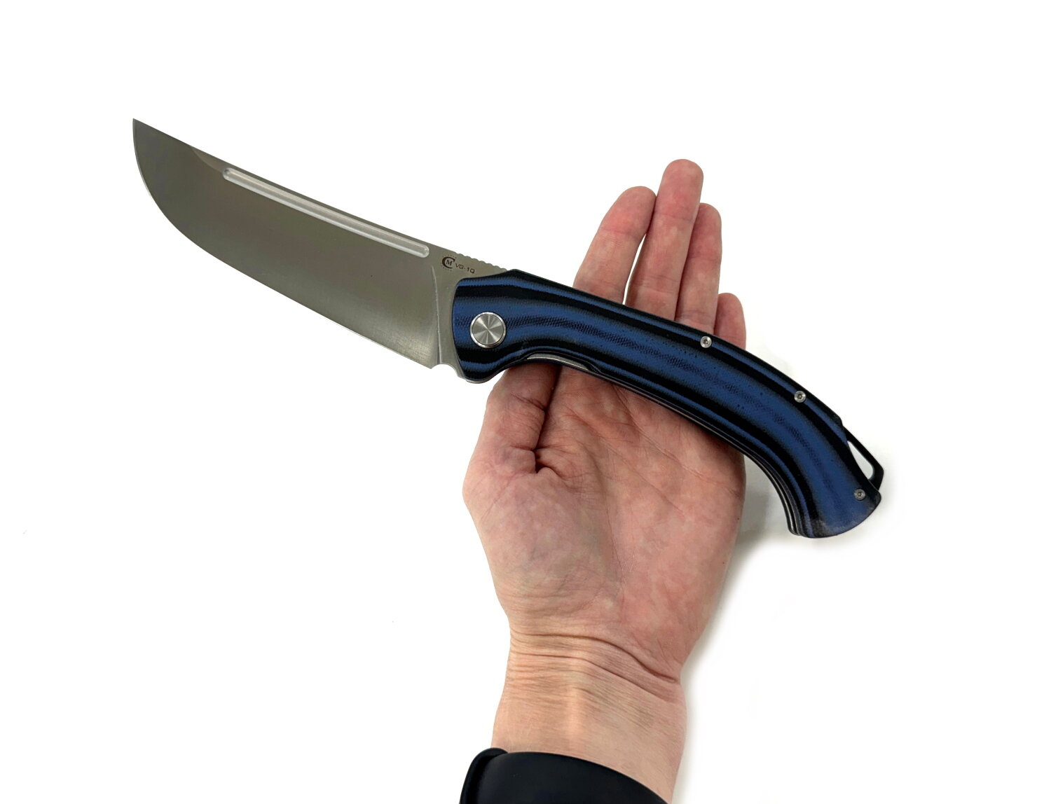 Складной Пчак Узбекский, сталь VG10, рукоять G10 синяя, фибра