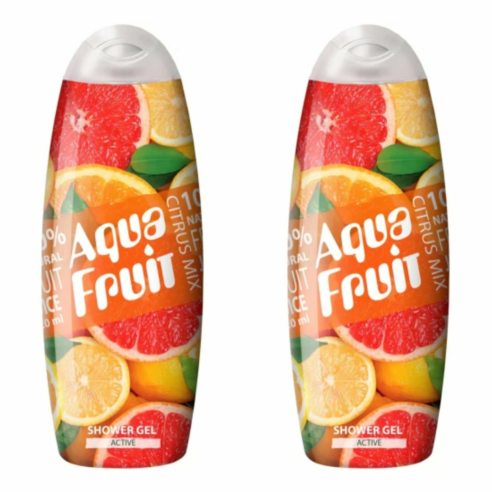 Гель для душа БИГ, Aquafruit, Active, Цитрусовый микс, 420 мл, 2 шт