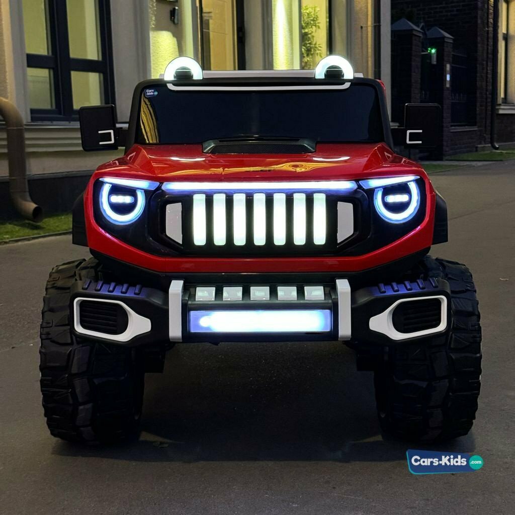 Детский Электромобиль Джип Е007ЕЕ 12V 4WD Красный, 4 мотора, амортизация, фара, 35кг