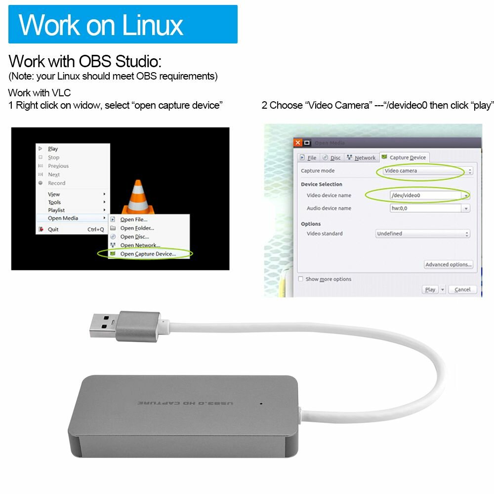 265 USB 3.0 1080P HD карта захвата игр, Plug&Play для Xbox/PS/Wii
