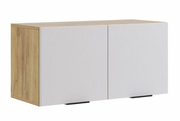 Антресоль двухдверная, тумба подвесная, шкаф распашной, бери, Белая/Дуб, (ШхВхГ) 800х400х350 мм