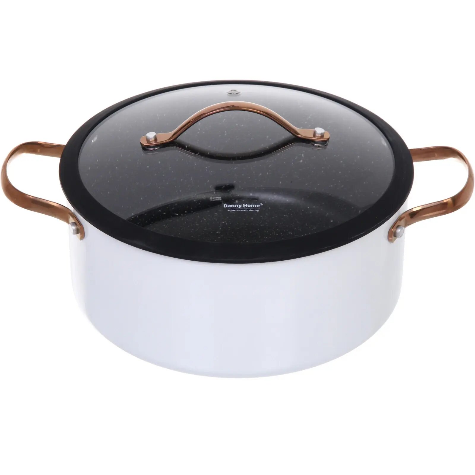 Кастрюля «White Night» 4,5л, антипригарная, стеклянная крышка, 24х10,5см