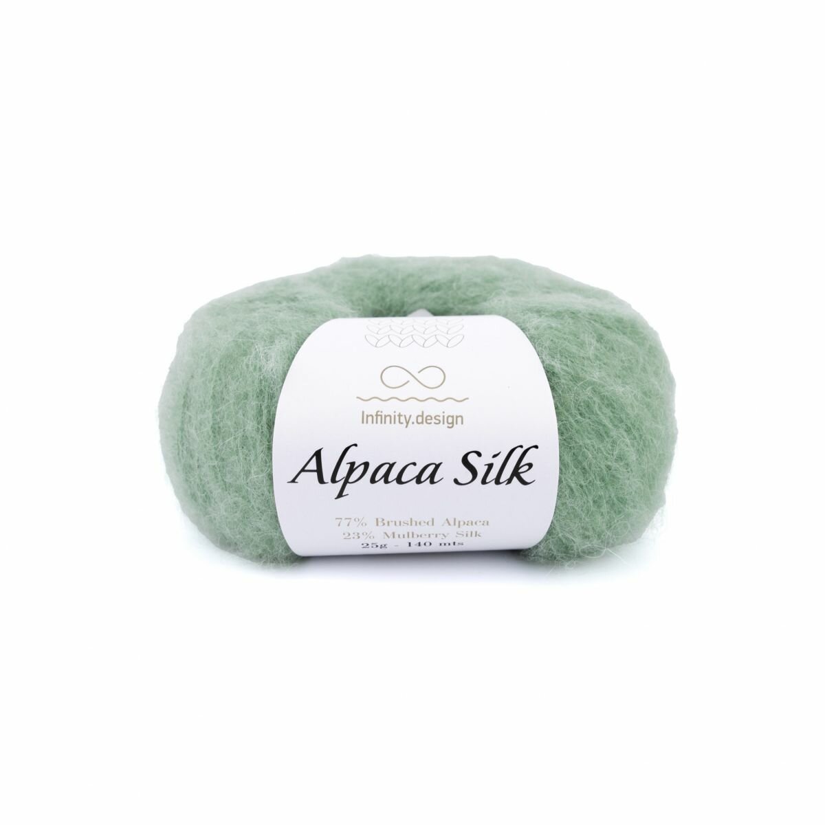 Пряжа для вязания Infinity Design Alpaca Silk (9052 Olive Green) 2 мотка по 25 г/140 м