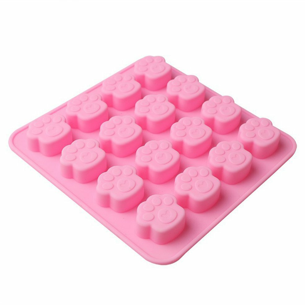 Форма для мороженого в виде отпечатка лапы собаки и кошки, форма для торта своими руками, форма для шоколадных конфет, розовая