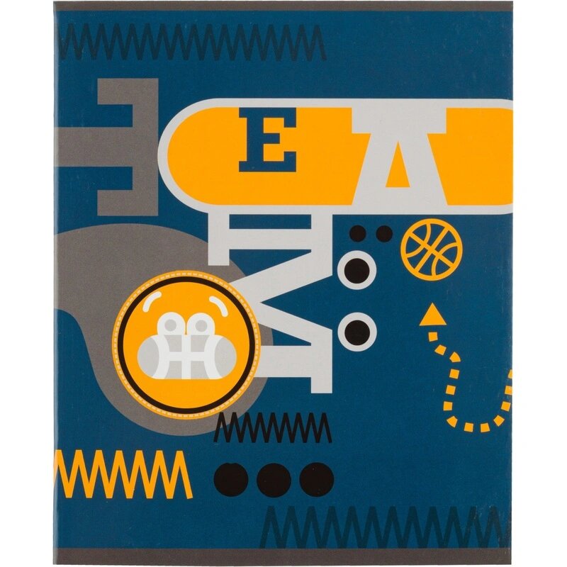 Тетрадь общая А5 48л №1School Team син , клет, скреп, ВД-лак