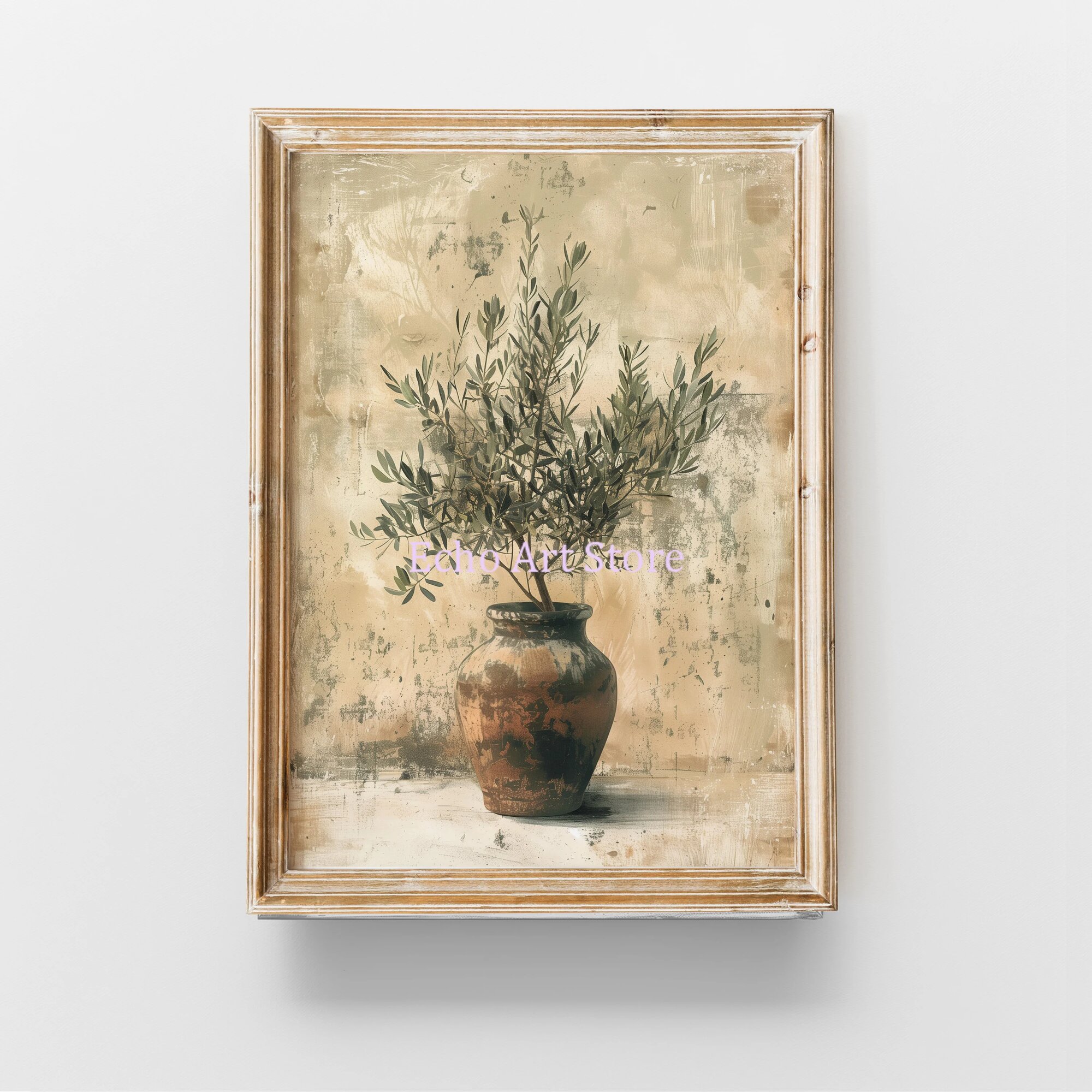 Настенная картина "Ботанические оливковые ветки" 1, 30X40cm Unframed