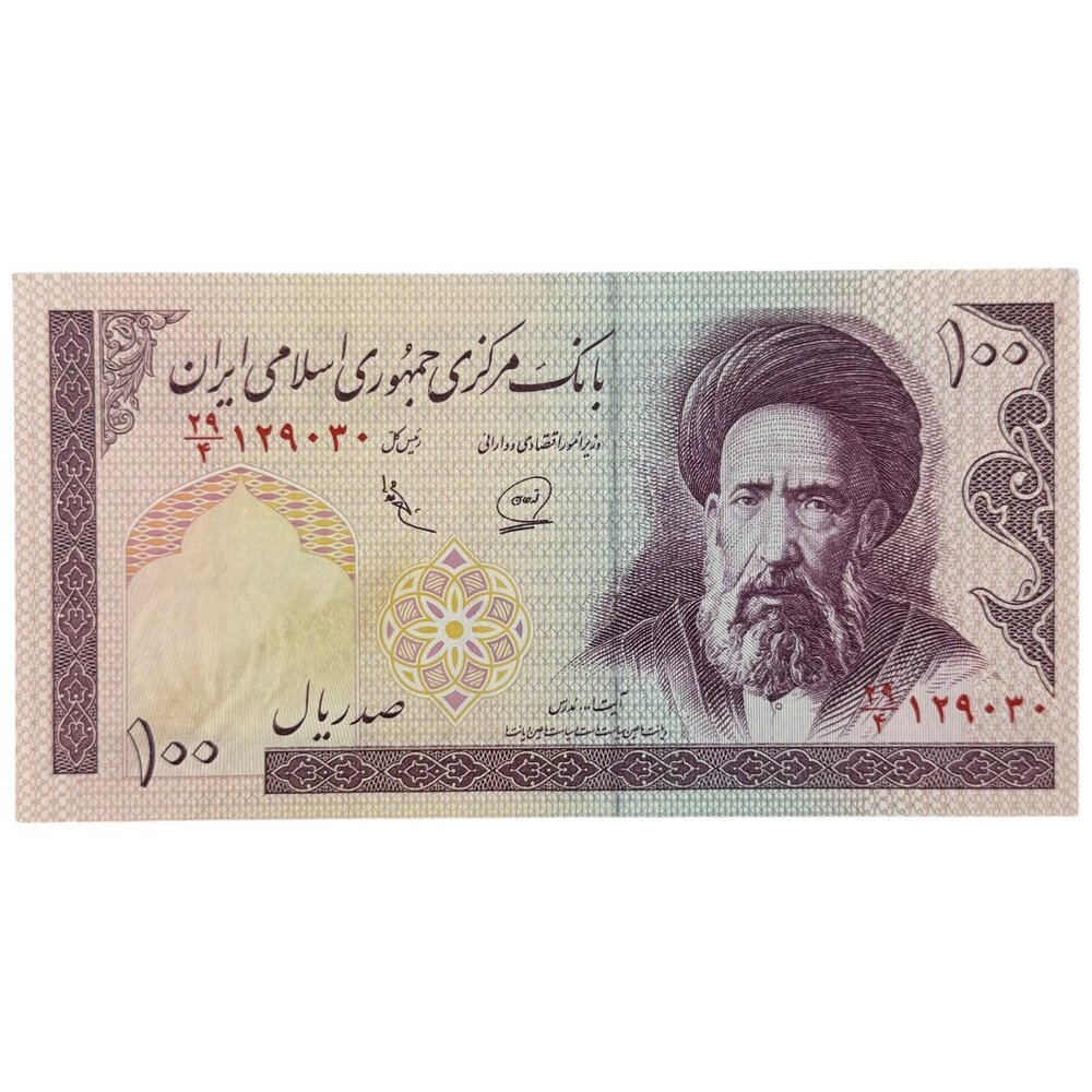 Иран 100 риалов 1993 г. (Подпись №26 Mohammad Hossein Adeli, Mohammad Khan) (Серия 29-4)