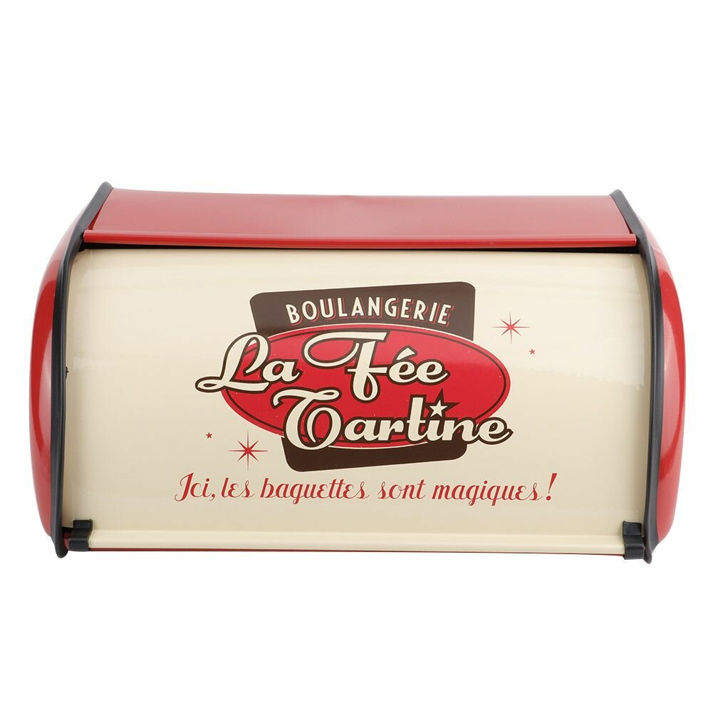 Металлическая хлебница большая емкости красная кухонный органайзер.