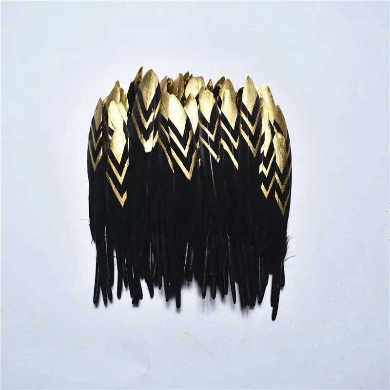 Золотые утиные перья 10-15 см WHxmsh для рукоделия 10pcs, Black